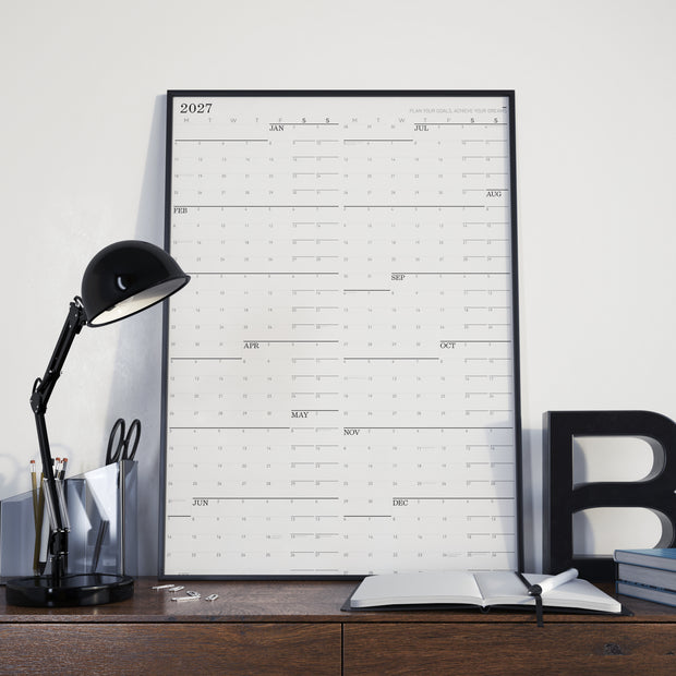 Monday Monochrome Large Wall Calendar (27x39) – NeuYear.net