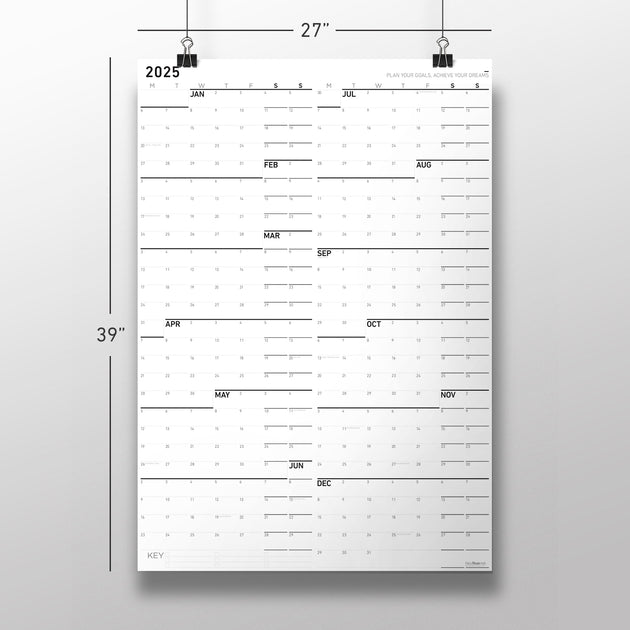 Monday Monochrome Large Wall Calendar (27x39) – NeuYear.net