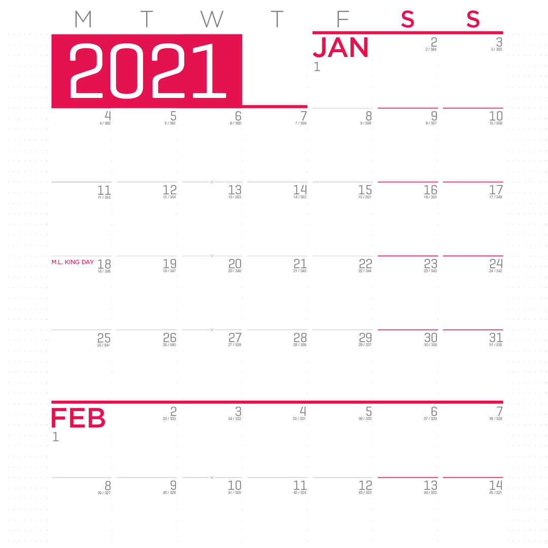 Giant Calendar, Monday First - 6ft x 3ft – NeuYear.net