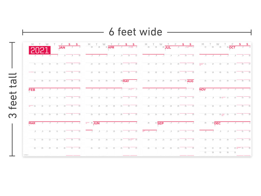 Giant Calendar, Monday First - 6ft x 3ft – NeuYear.net